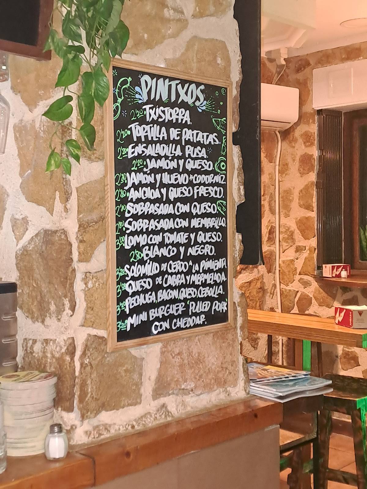 Menu at Txoko Bar, Dénia, C/ de Loreto