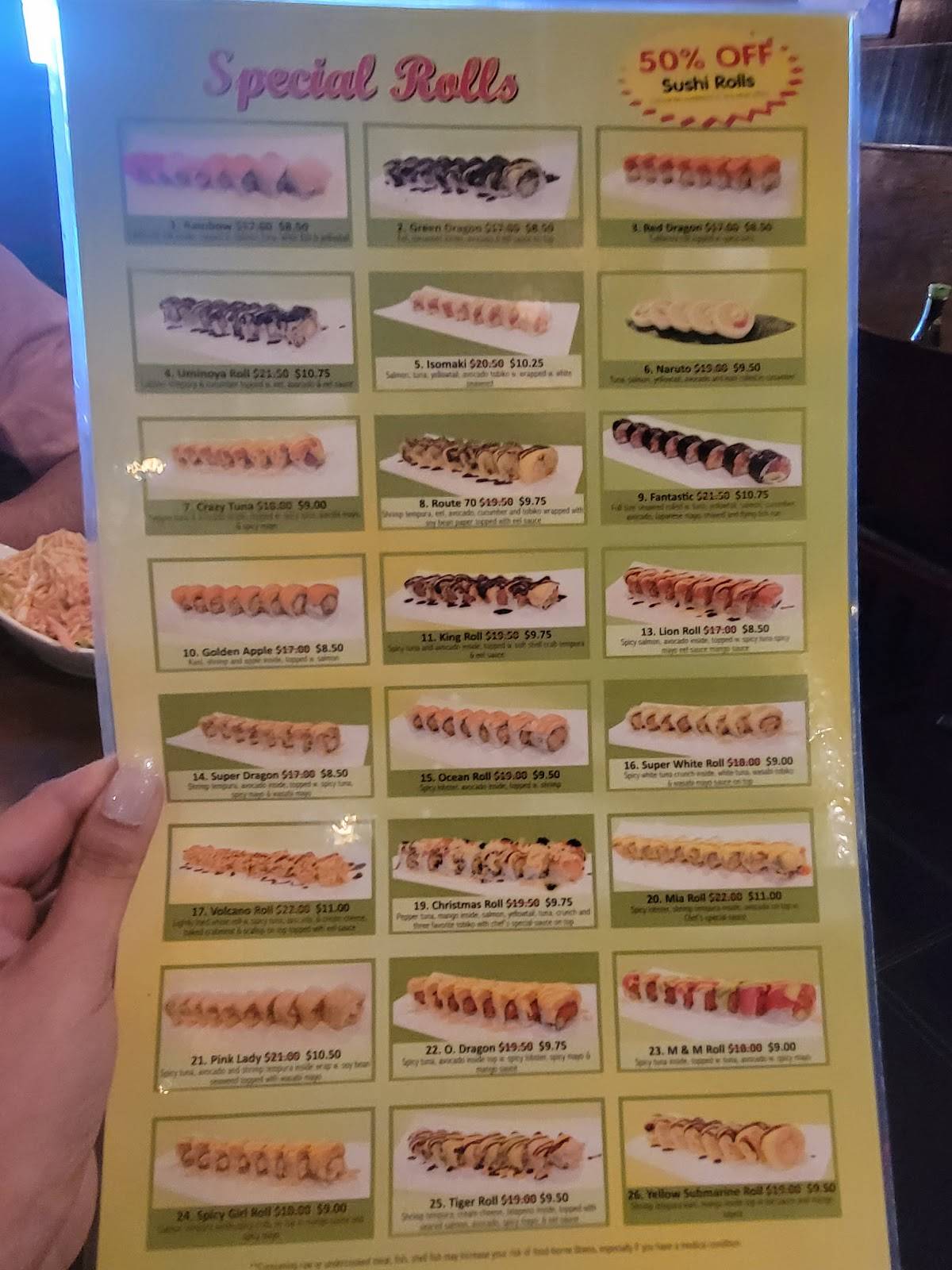 Menu at Uminoya Sushi & Hibachi Restaurant, Toms River