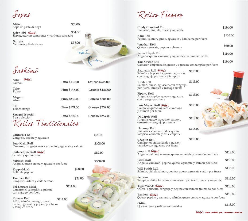 Carta del restaurante Unagui Sushi, Guadalupe, Blvd