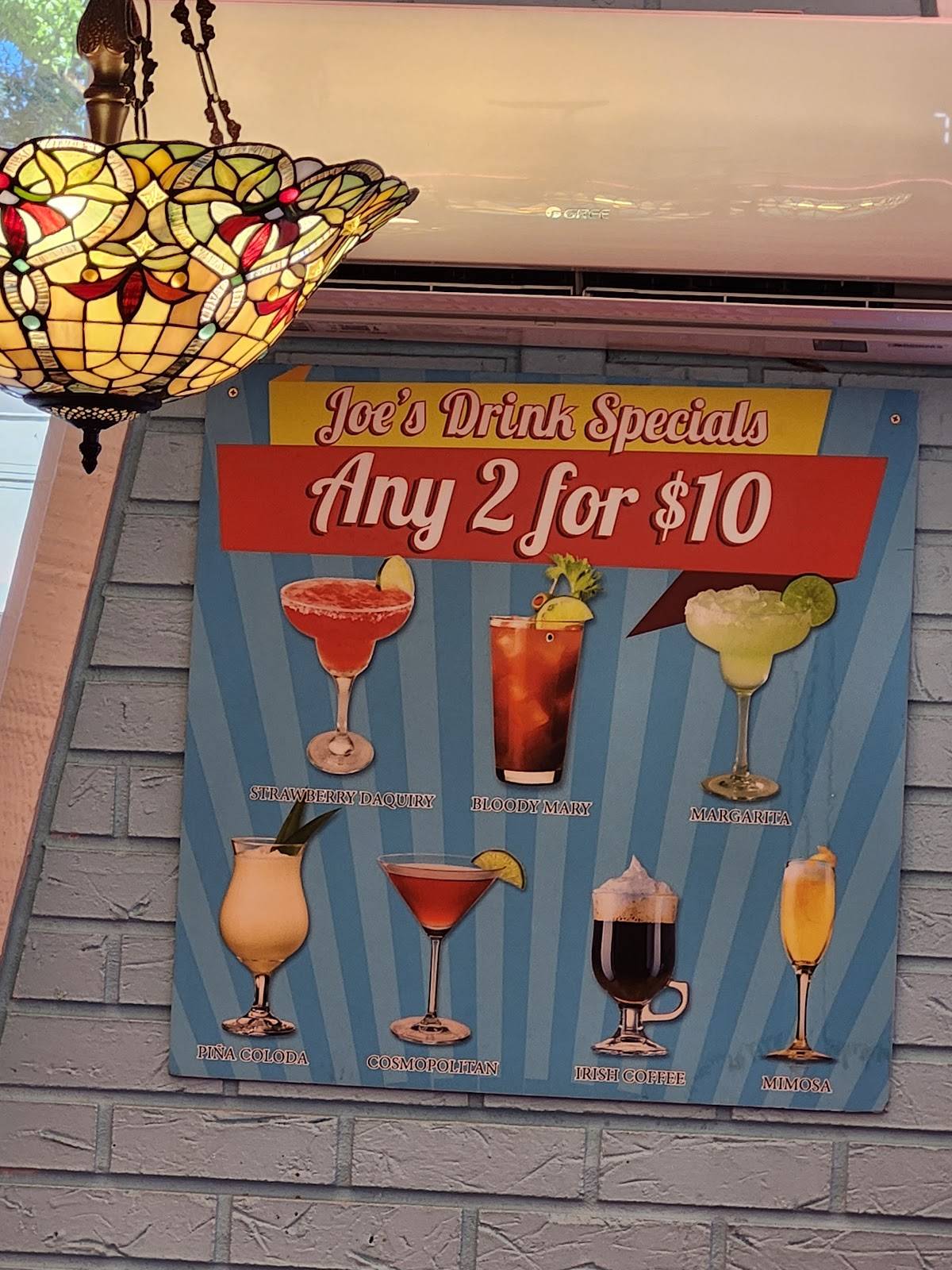 Menu at Uncle Joe's New York Diner restaurant, Ruskin