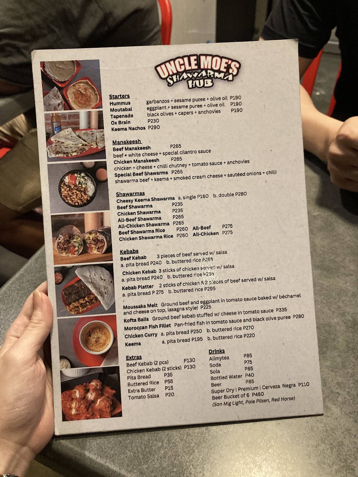 Menu at Uncle Moe's Shawarma Hub - Scout Rallos restaurant, Quezon City ...