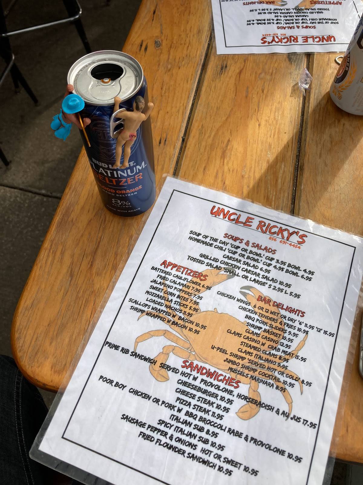 Menu at Uncle Ricky's Outdoor Bar, Vineland