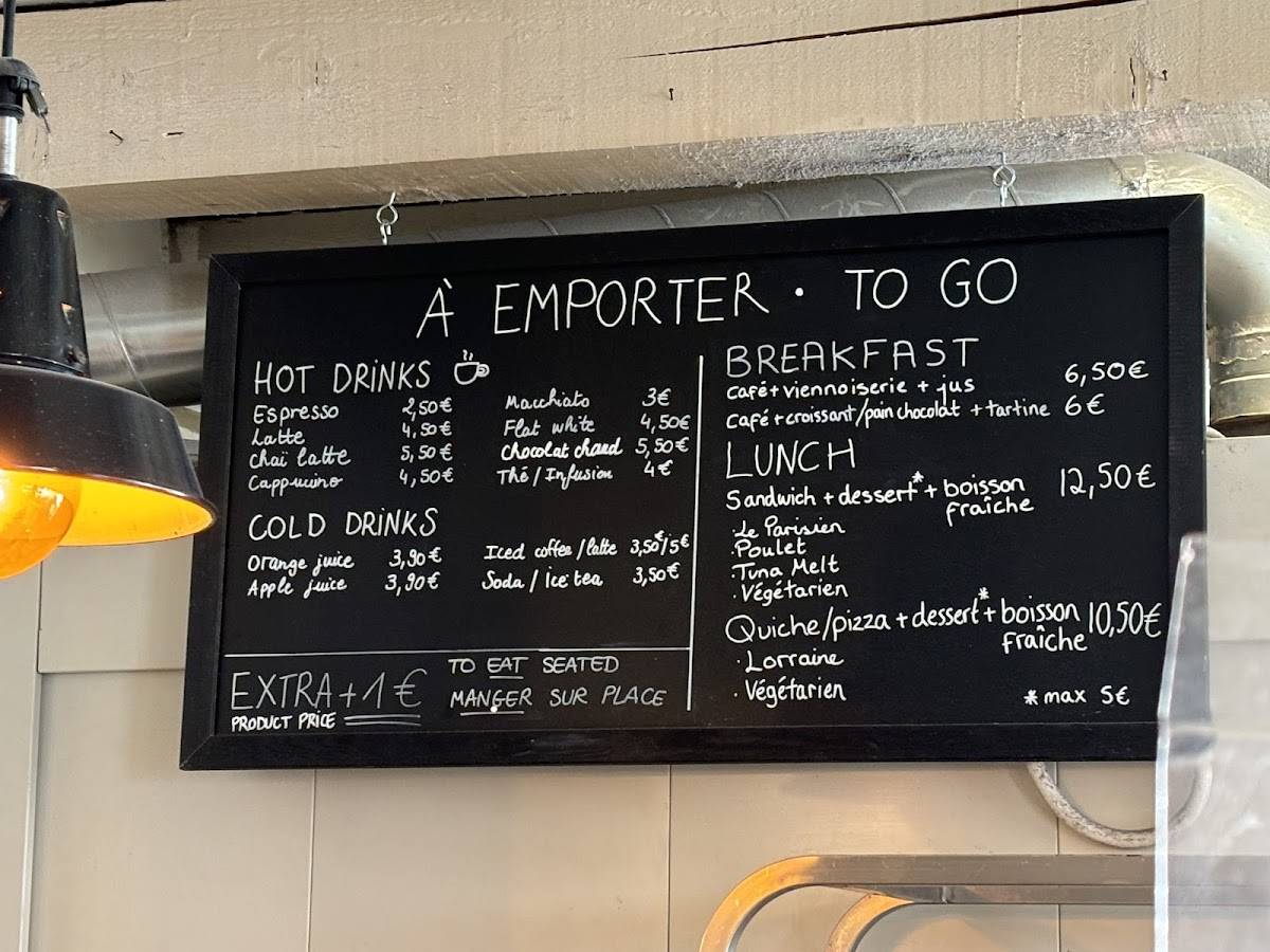 Menu au Urban Bakery - Lepic, Paris