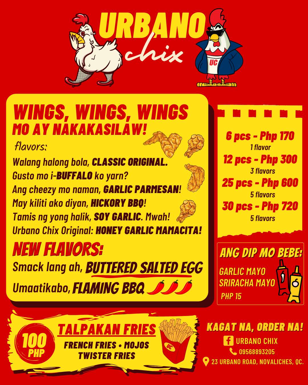 Menu at Urbano Chix restaurant, Quezon City