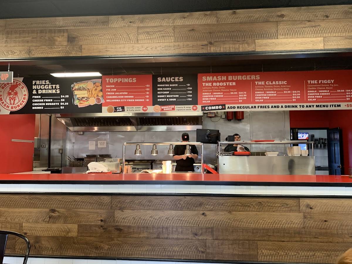 Menu at Rooster's restaurant, Utica