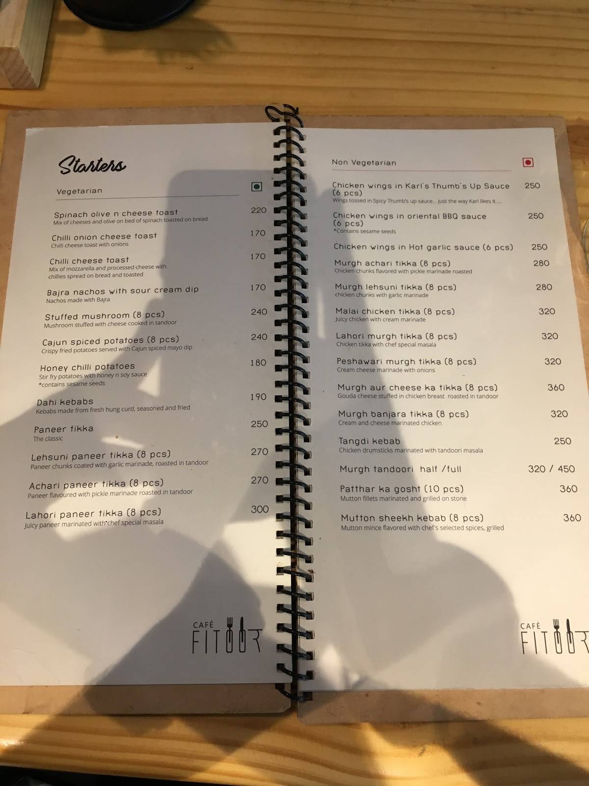 Menu at Cafe Fitoor, Vadodara