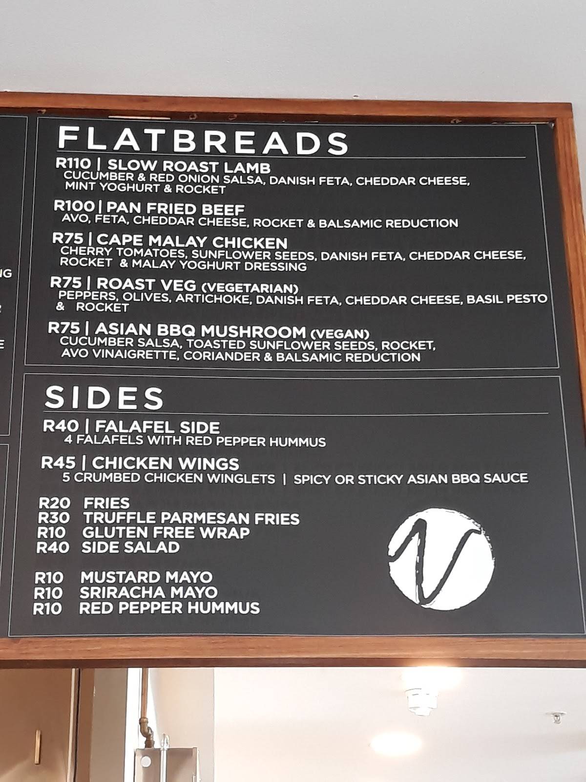 Menu at Vagabond Kitchens Silo District restaurant, Cape Town