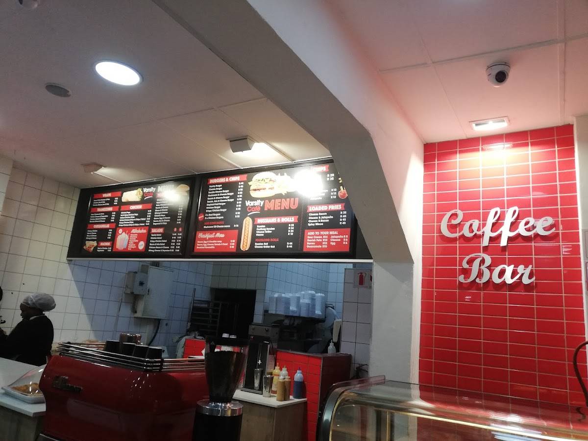 Menu at Varsity Cafe, Potchefstroom