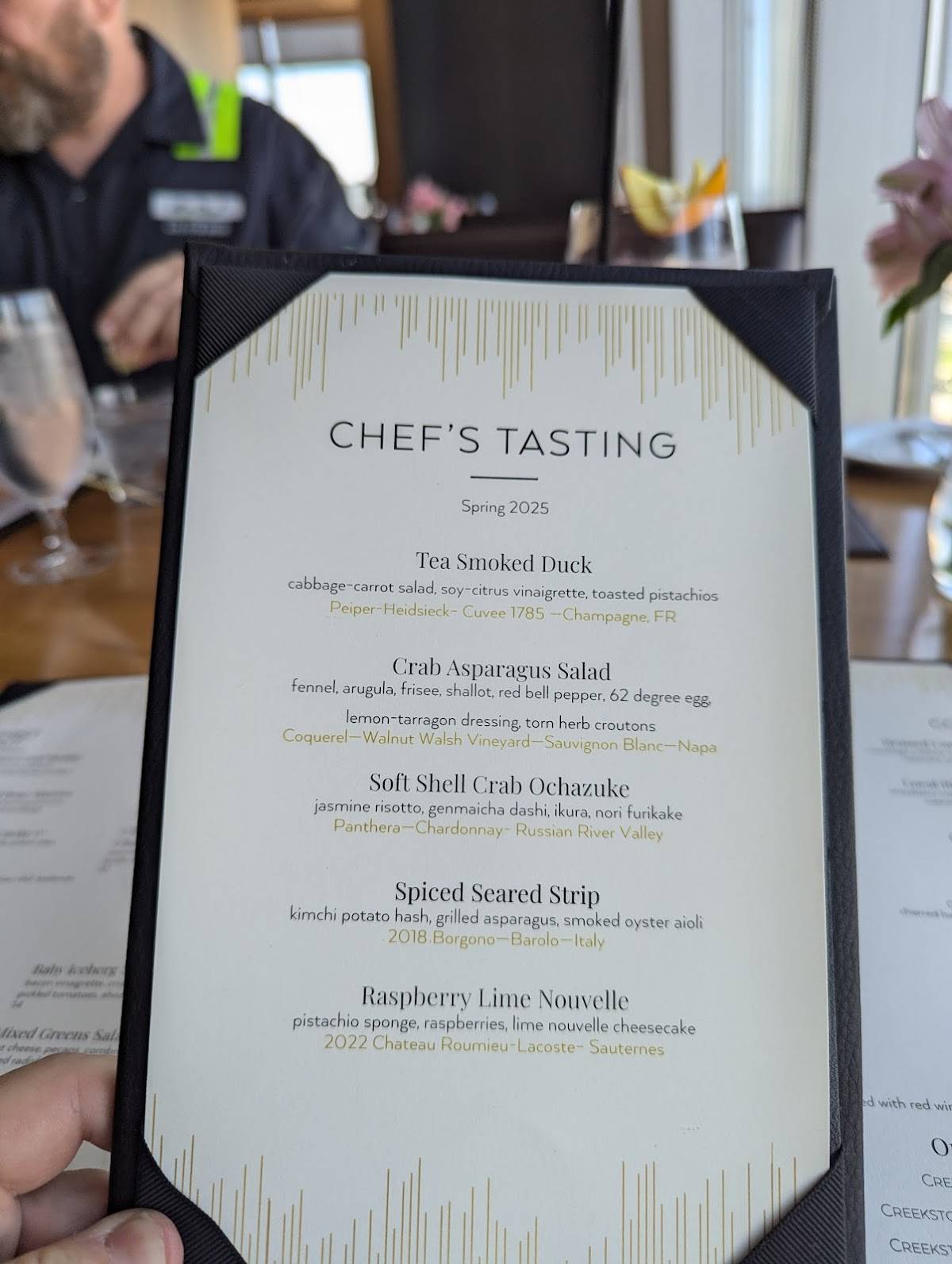Menu at Vast restaurant, Oklahoma City