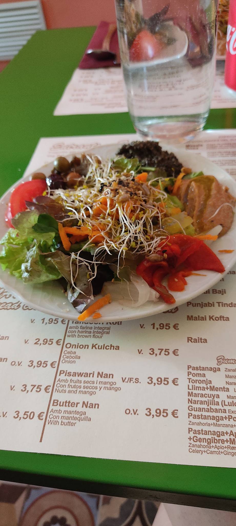 Carta del restaurante Veg World India, Barcelona