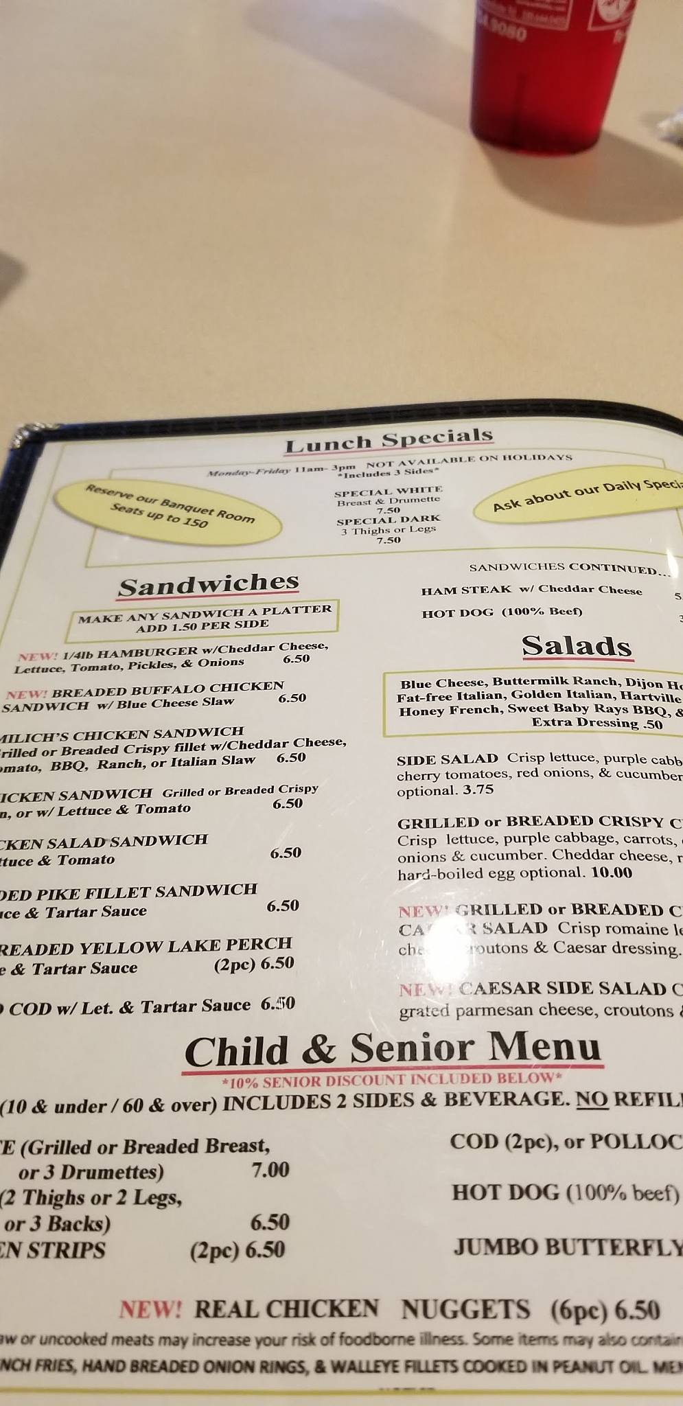 Menu at Village Inn Chicken restaurant, Norton, S Cleveland Massillon Rd