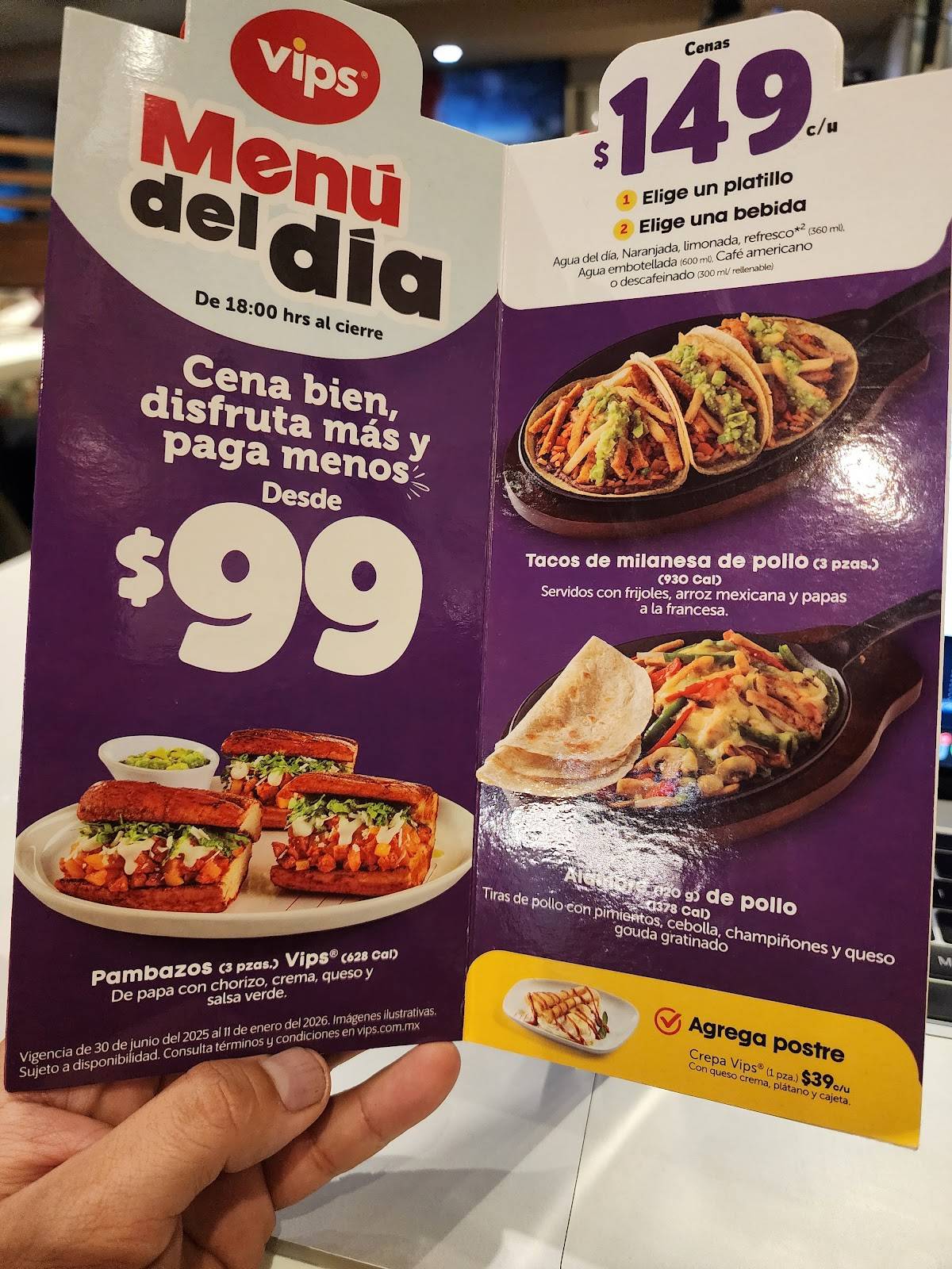 Carta del restaurante Vips Lopez Mateos, Nezahualcóyotl, Av. Adolfo ...