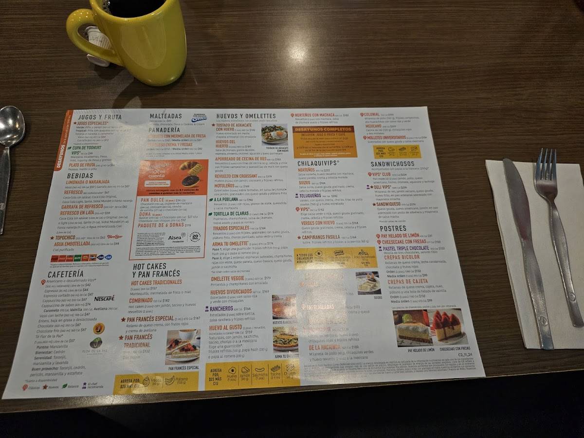 Menu at Vips Monterrey Las Torres restaurant, Monterrey