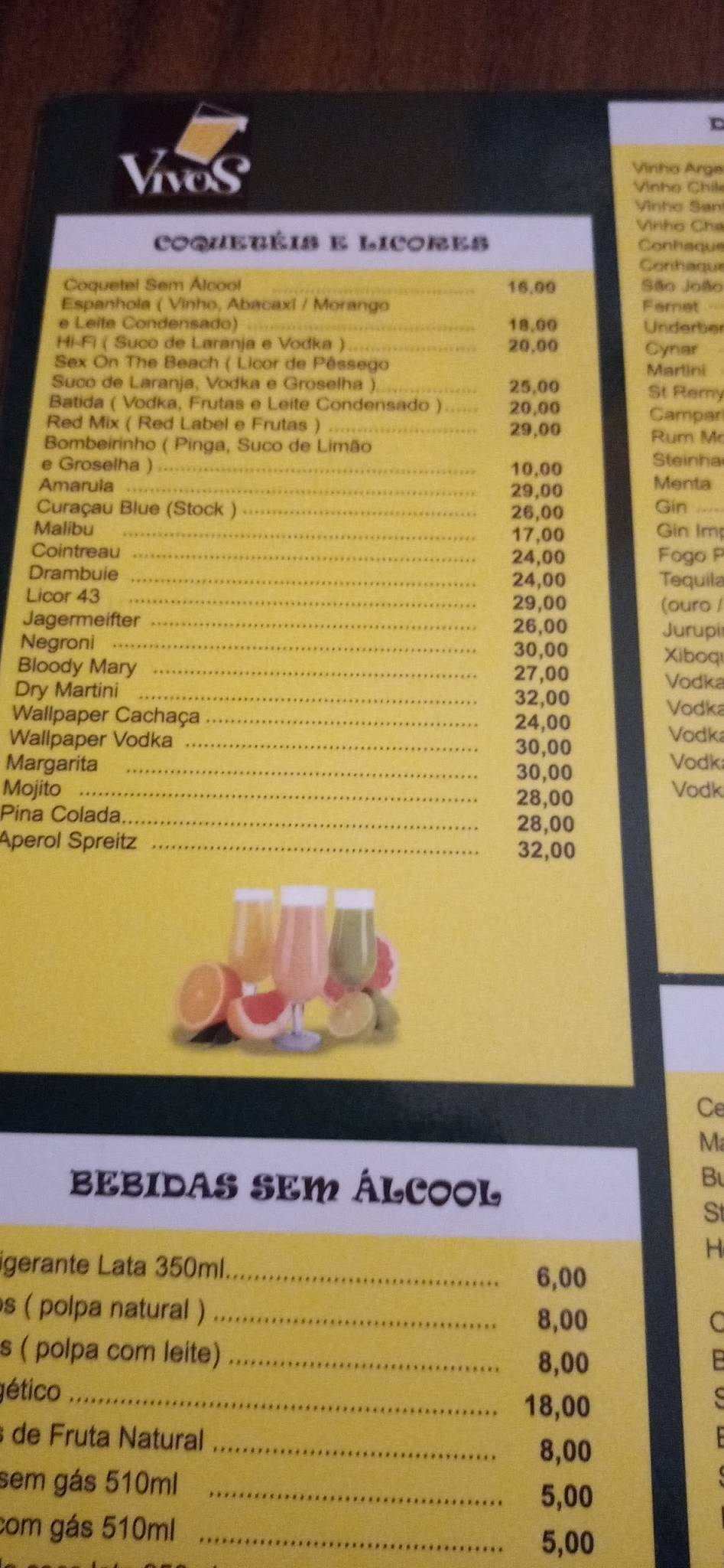 Menu em Vivos Bar & Restaurante, São Paulo