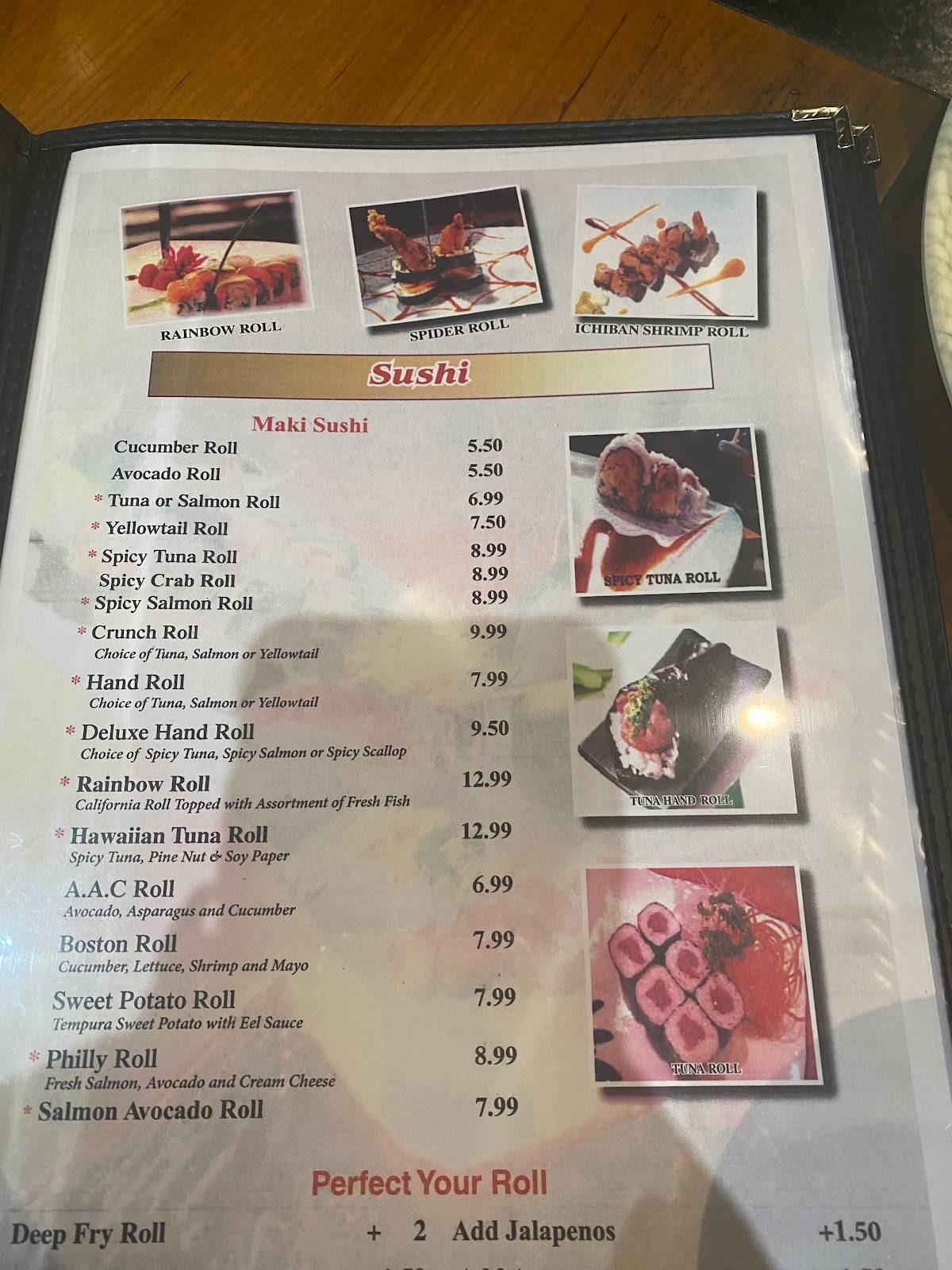 Menu at Volcano Steak & Sushi restaurant, Duluth