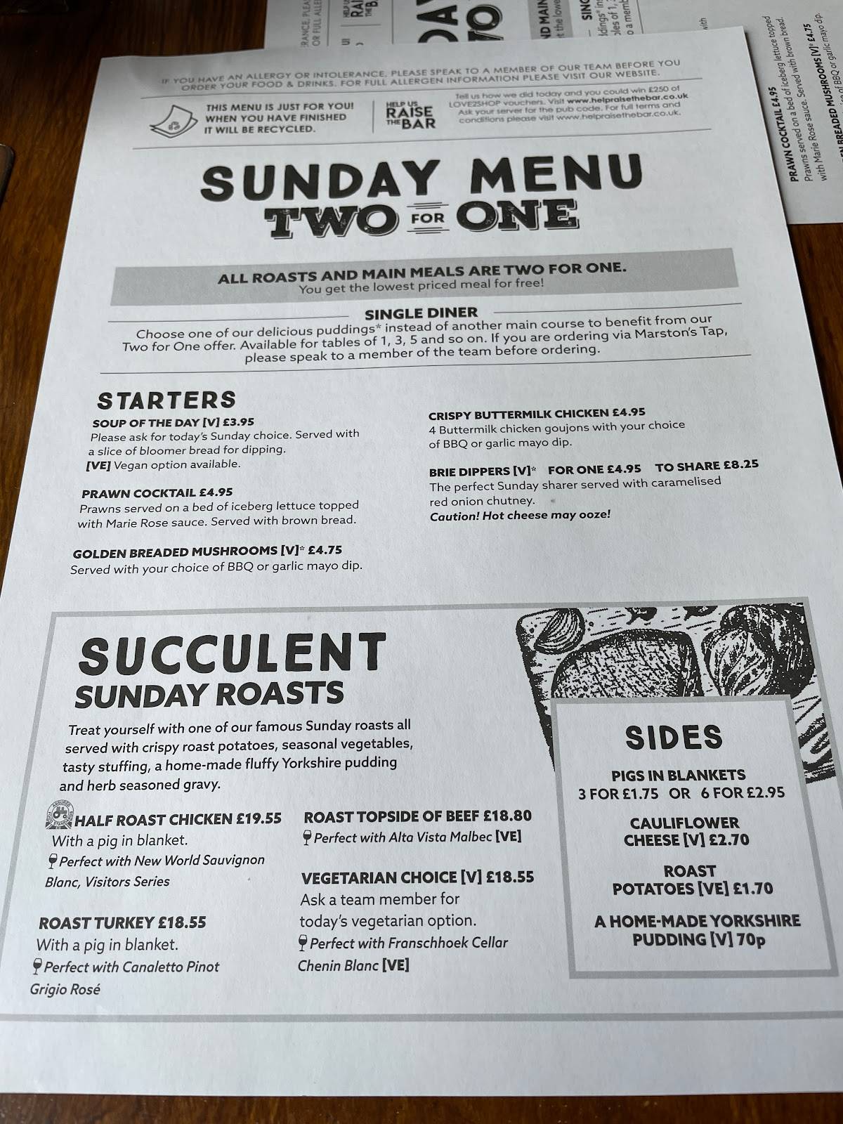 Menu at Wagtail pub & bar, Wincanton