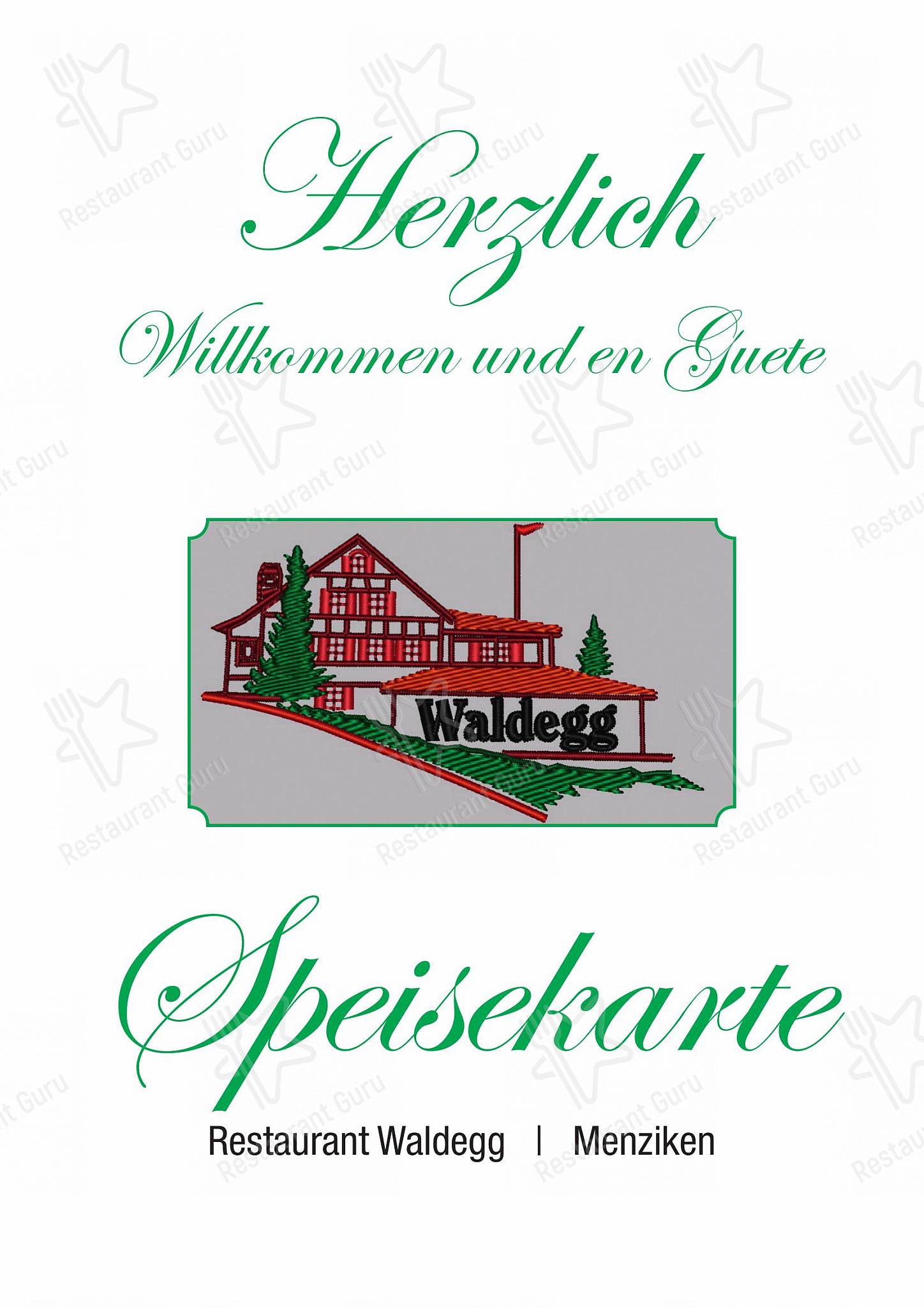 Speisekarte von Restaurant Waldegg, Menziken