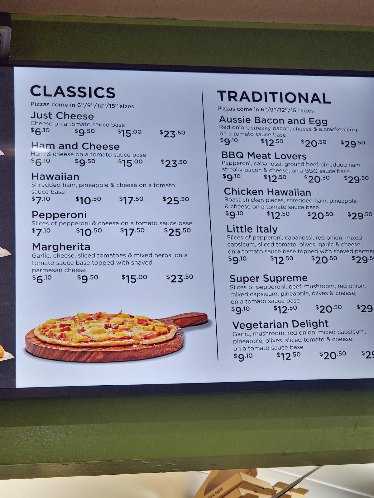 Menu at Poppy's Pizza Place pizzeria, Walkerston