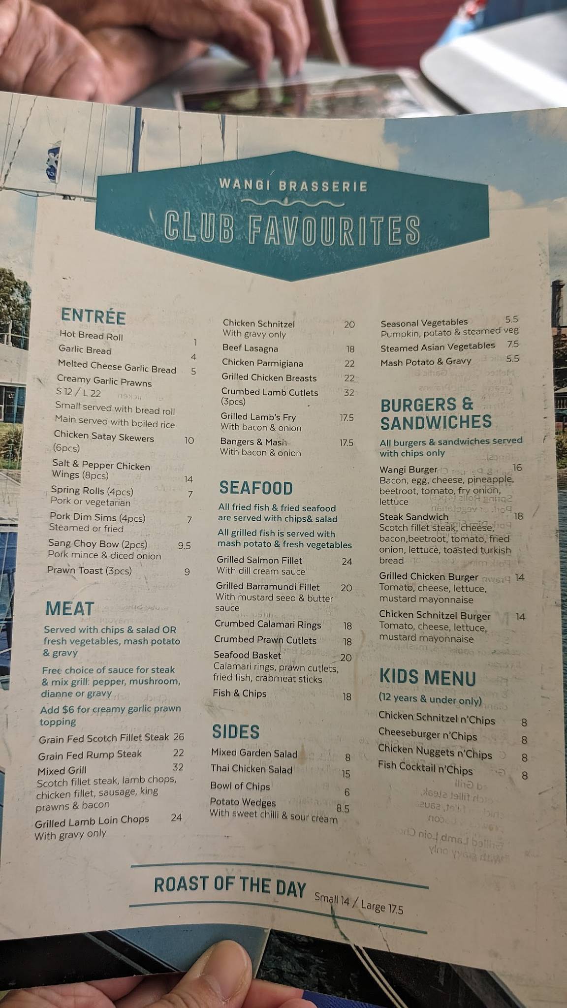 Menu at Wangi Workers Club Bistro, Wangi Wangi