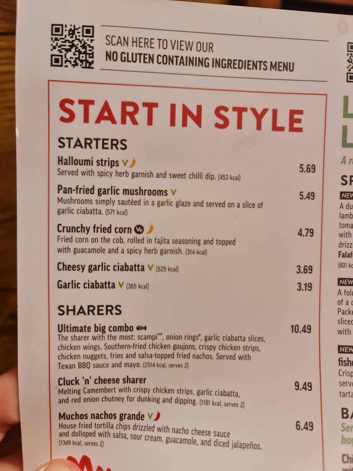 Menu at War Horse pub & bar, Chorley