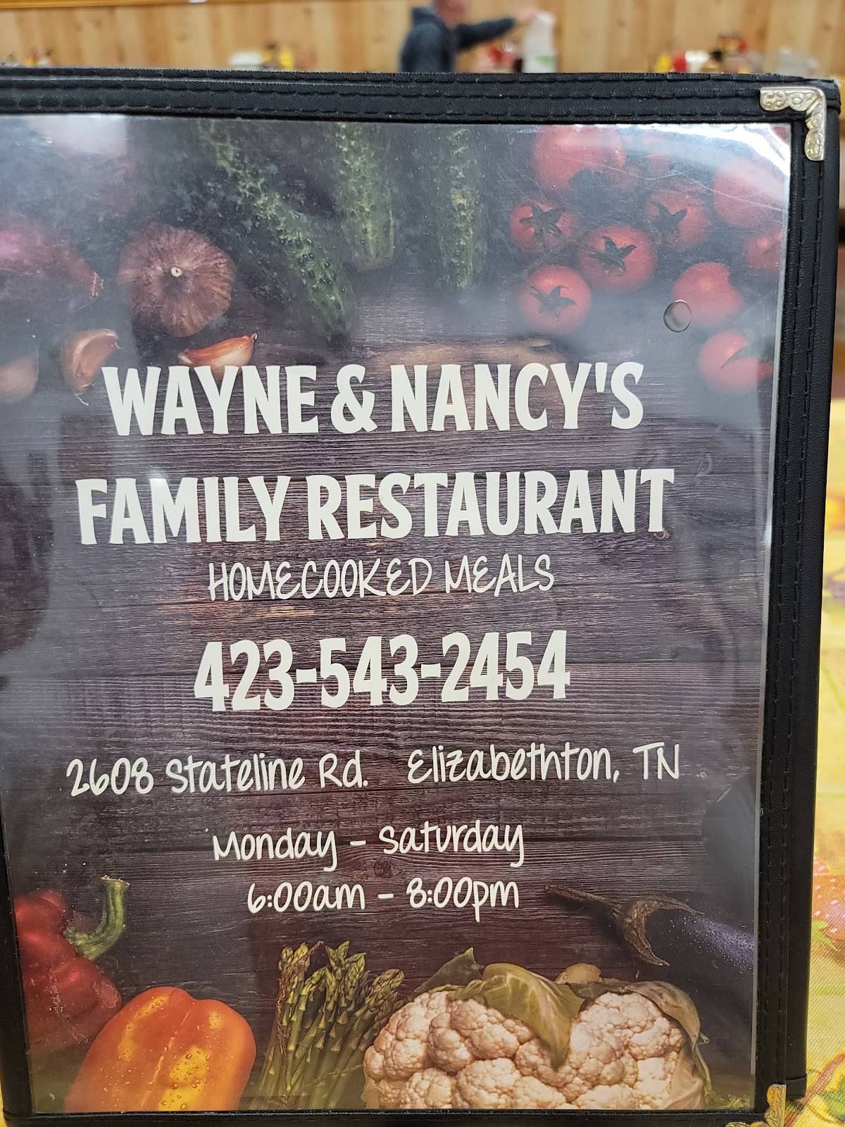 Menu at Wayne & Nancy Family Restaurant, Elizabethton