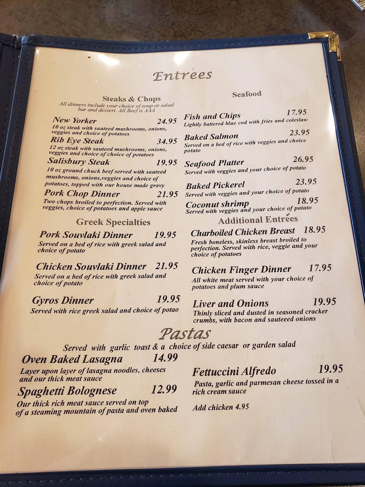 Menu at Wayside Dining Lounge restaurant, Talbotville