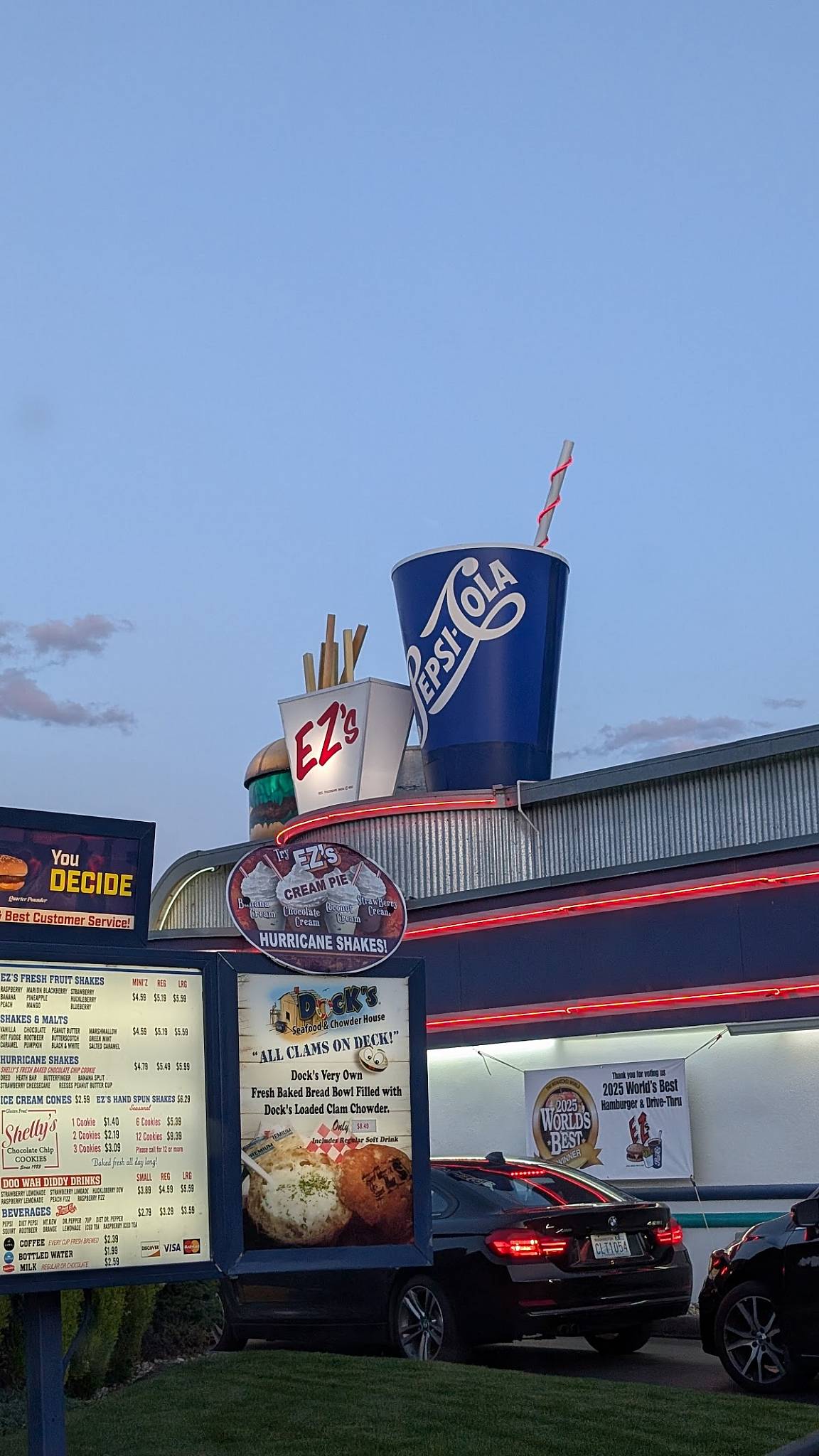 Menu at EZ's Burger Deluxe restaurant, Wenatchee