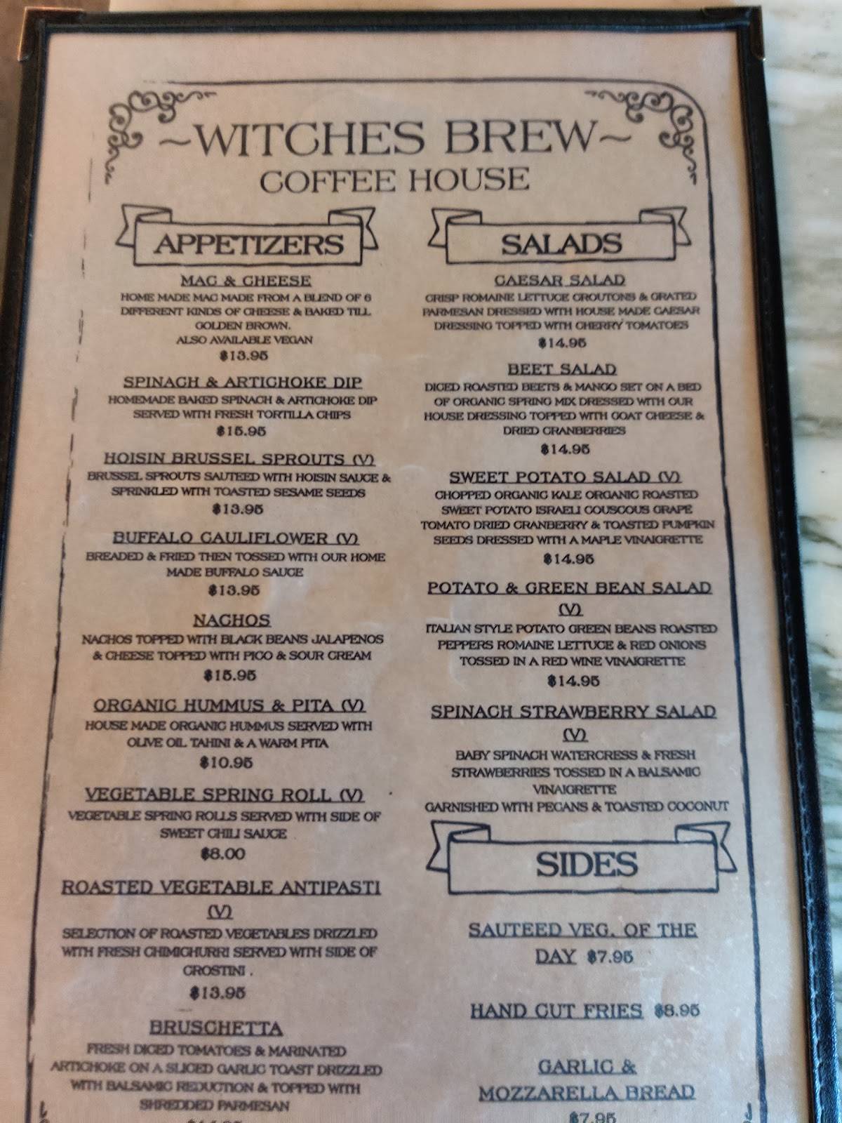 Menu at Witches Brew Coffee House, West Hempstead