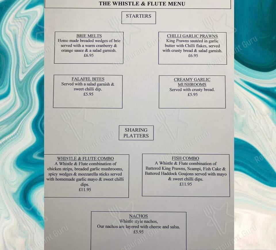 Menu at Whistle & Flute pub & bar, Barnetby Le Wold