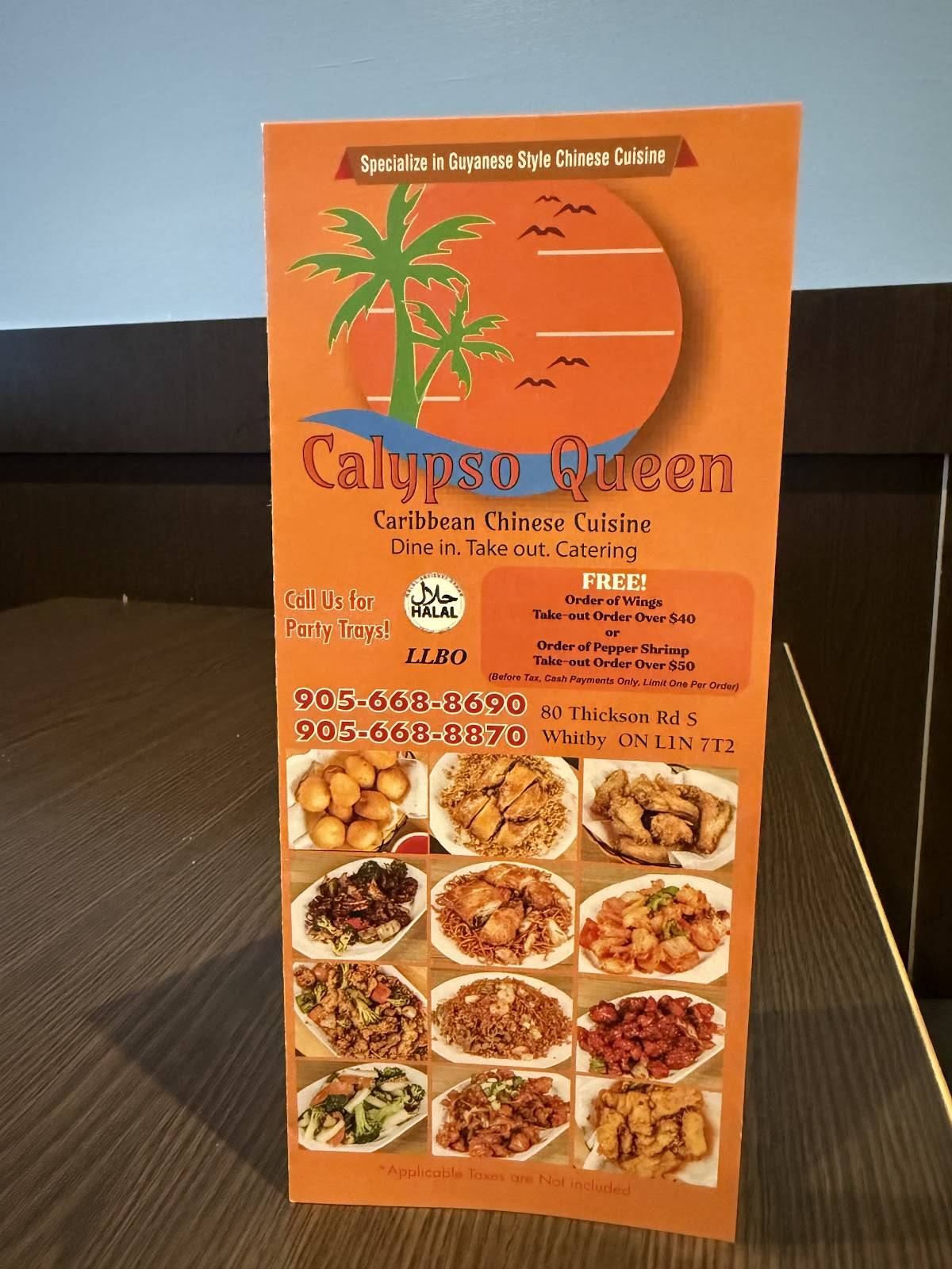 Menu at Calypso Queen Caribbean Chinese Cuisine restaurant, Whitby