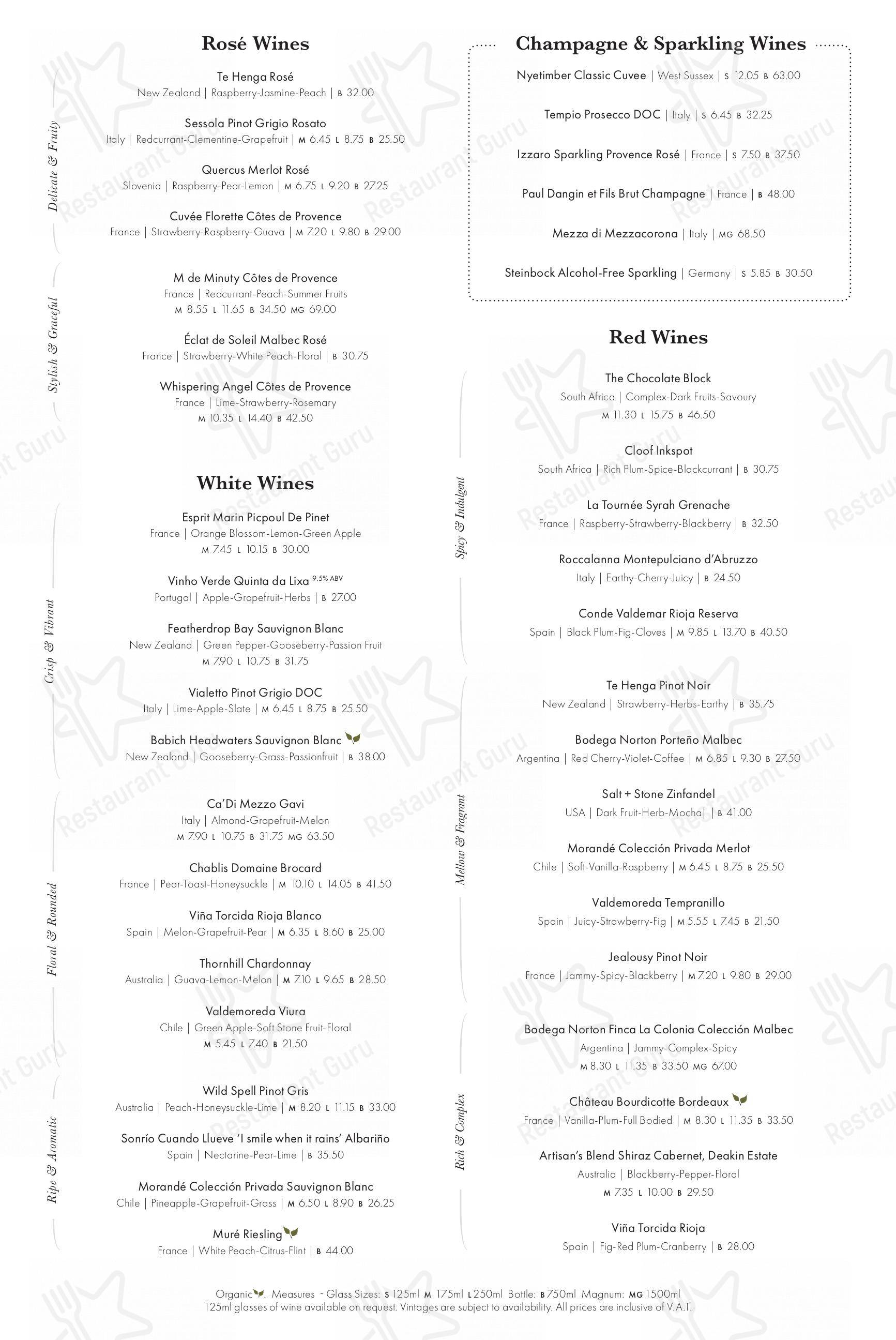 Menu at White Lion pub & bar, Tenterden