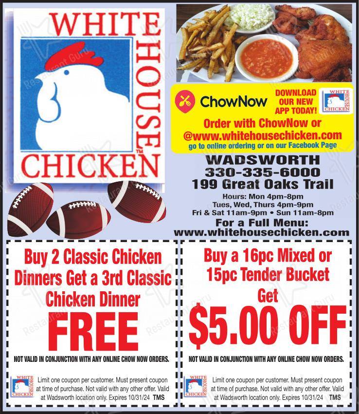 Menu at Whitehouse Chicken restaurant, Green