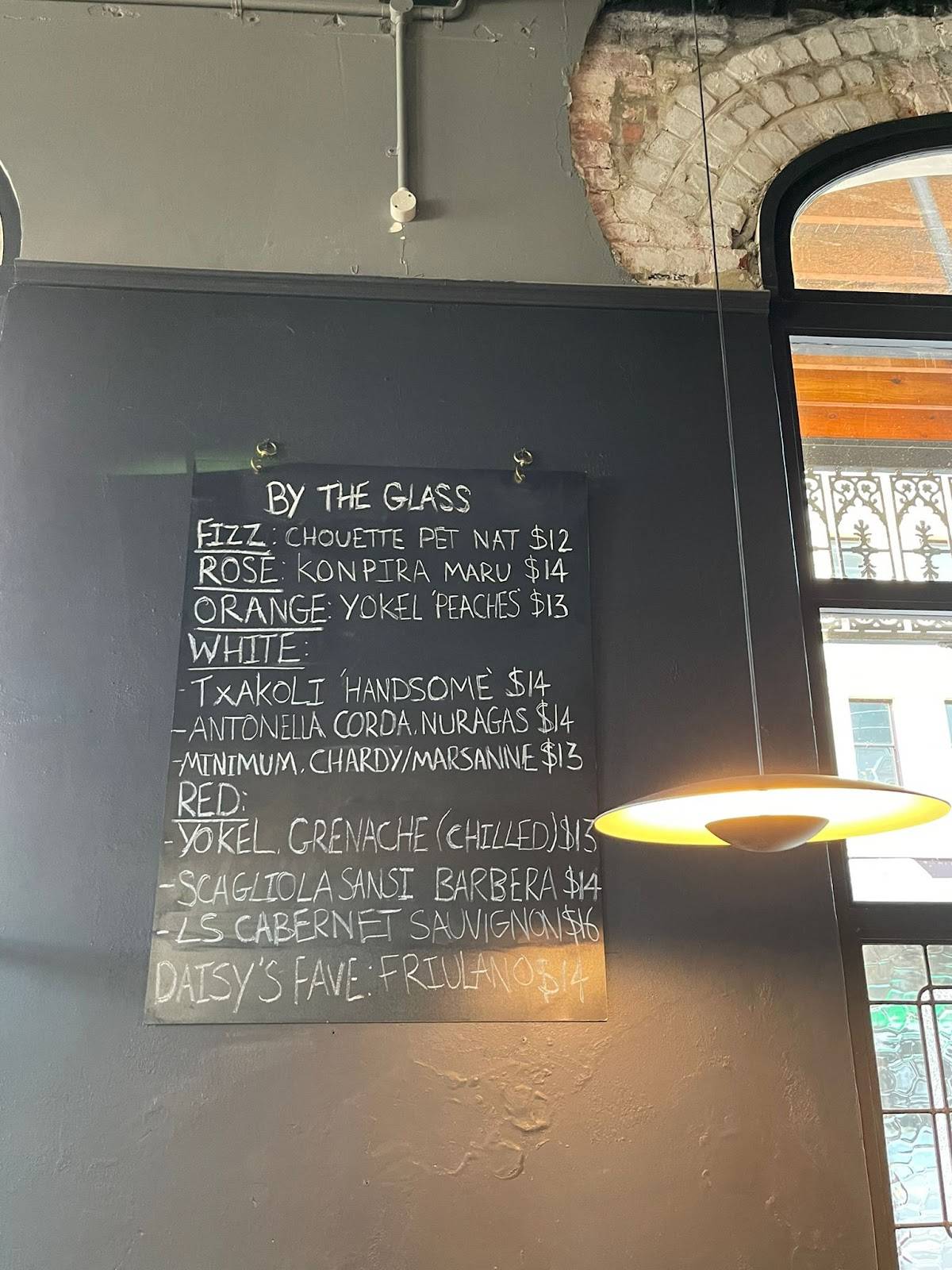 Carta del pub y bar Willi's, Perth