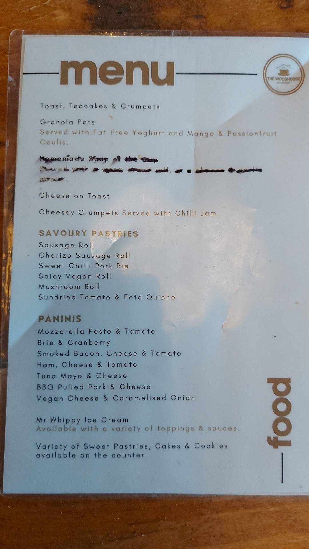 Menu at Woodhouse Coffee Shop restaurant, Wallasey