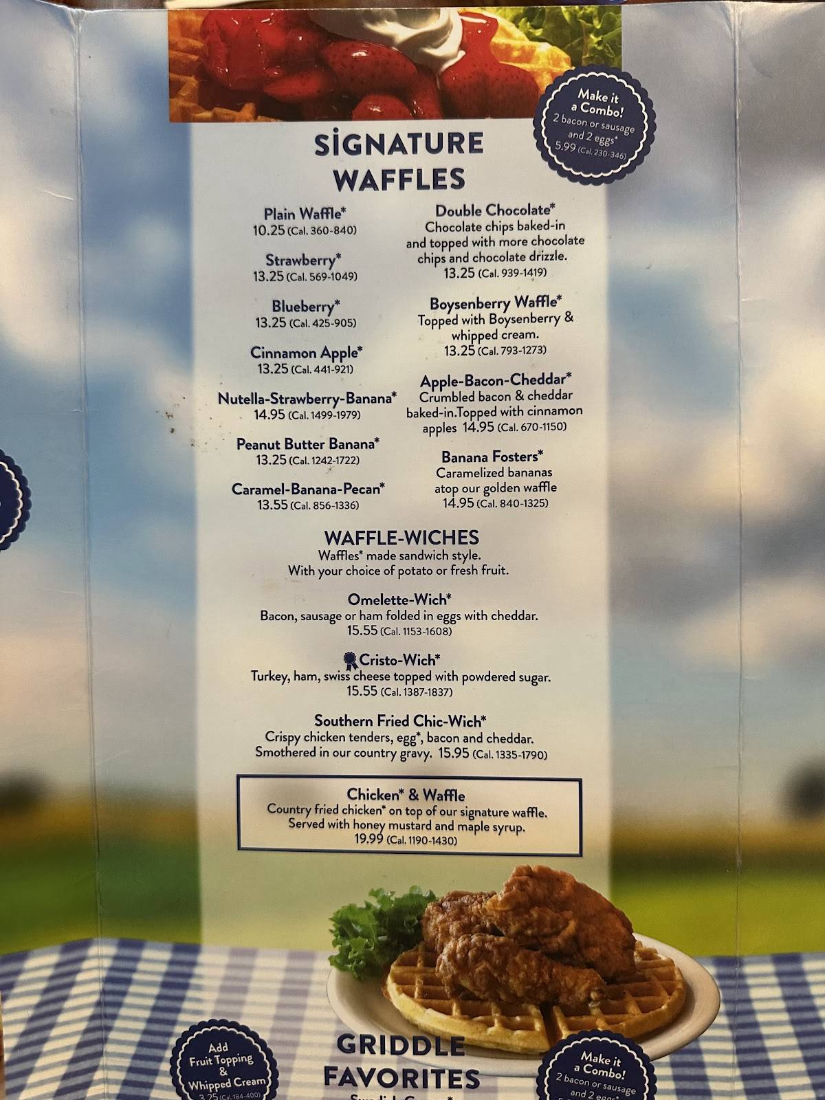 Menu at Country Waffles restaurant, Woodland