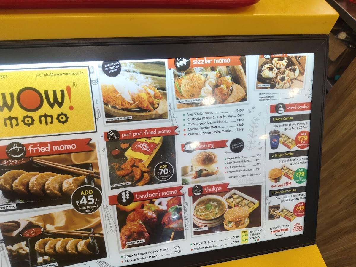 Menu at Wow! Momo, Avadi