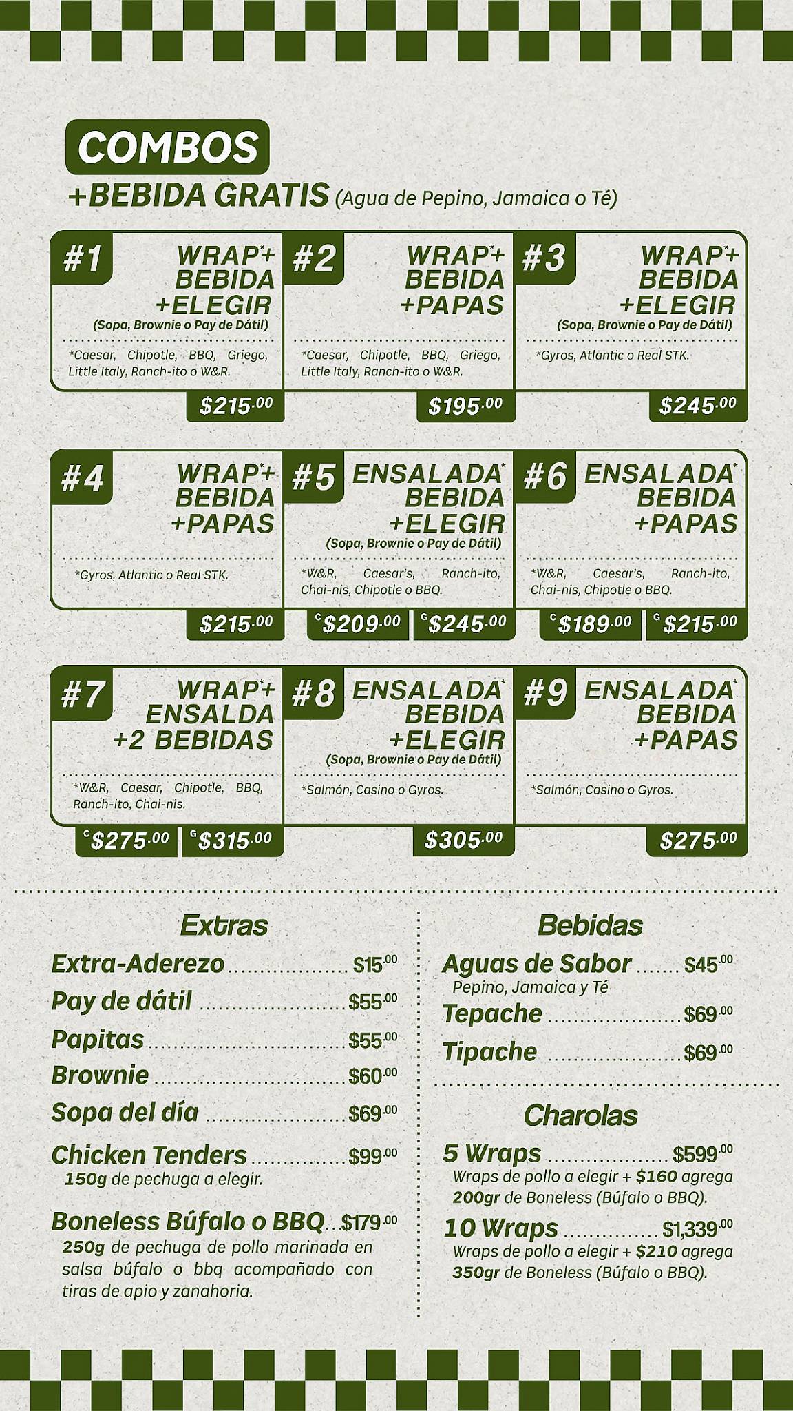 Carta del restaurante Wrap & Roll (Gran Vía), Mexicali, Calz. Manuel ...