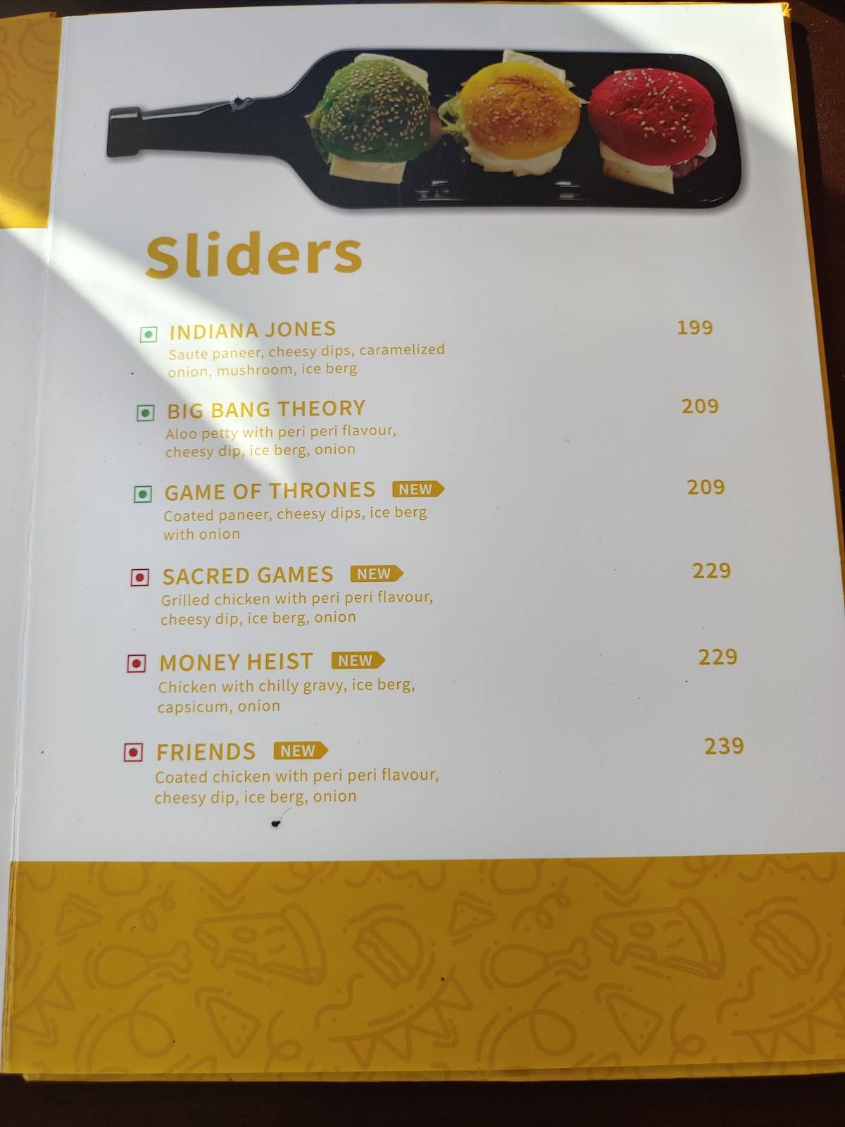 Menu at Xero Degrees Cafe Best Fries Restaurant in Indiranagar, Bengaluru