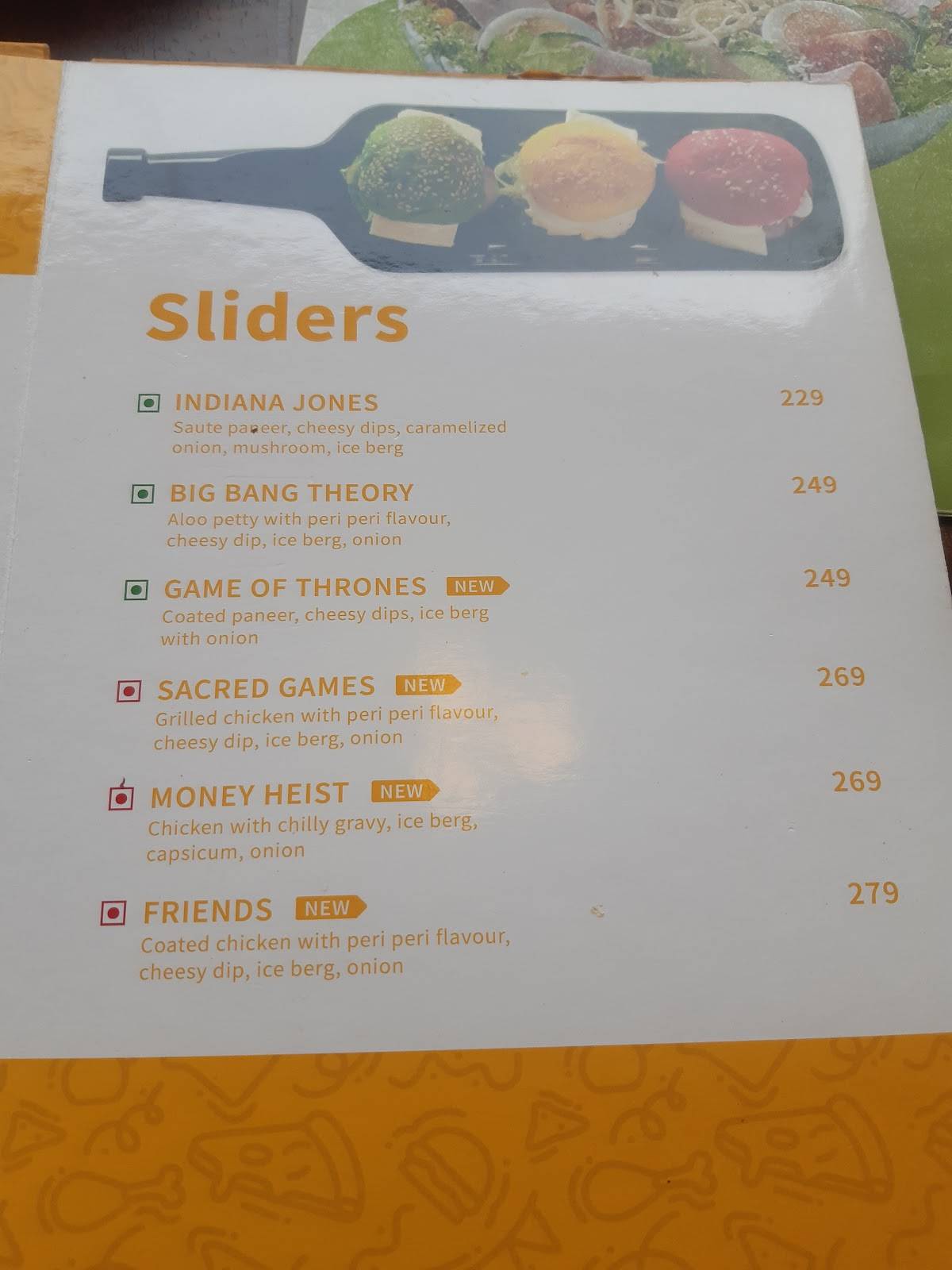 Menu at Xero Degrees Cafe Best Fries Restaurant in Indiranagar, Bengaluru
