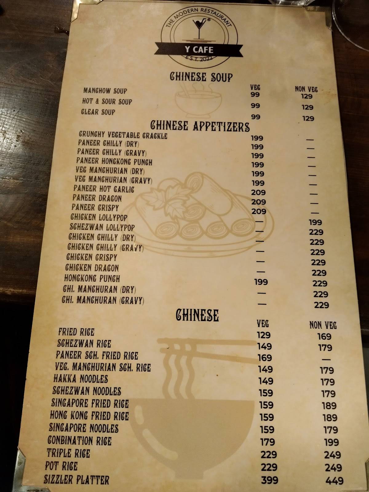Menu at Y Cafe Ambernath, Ambernath