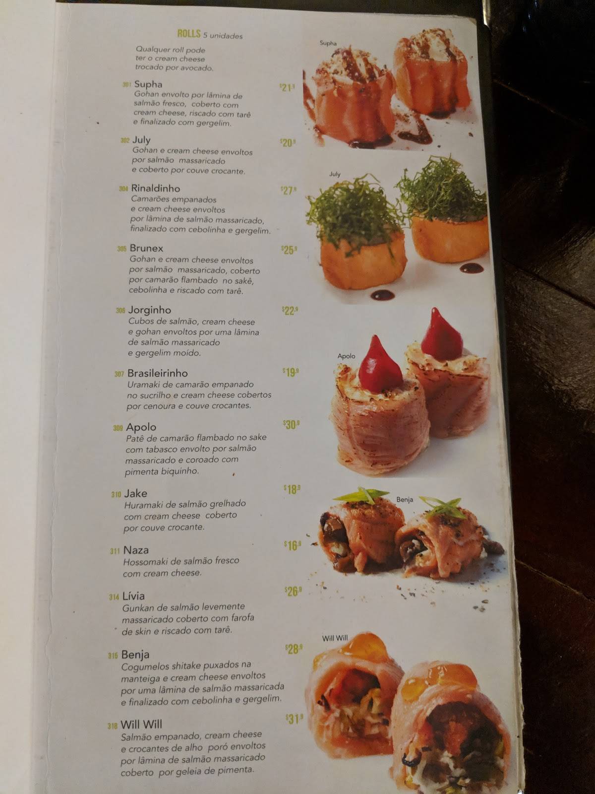 Menu at Yap Temakeria Express restaurant, Fortaleza, Rua Marcos Macêdo