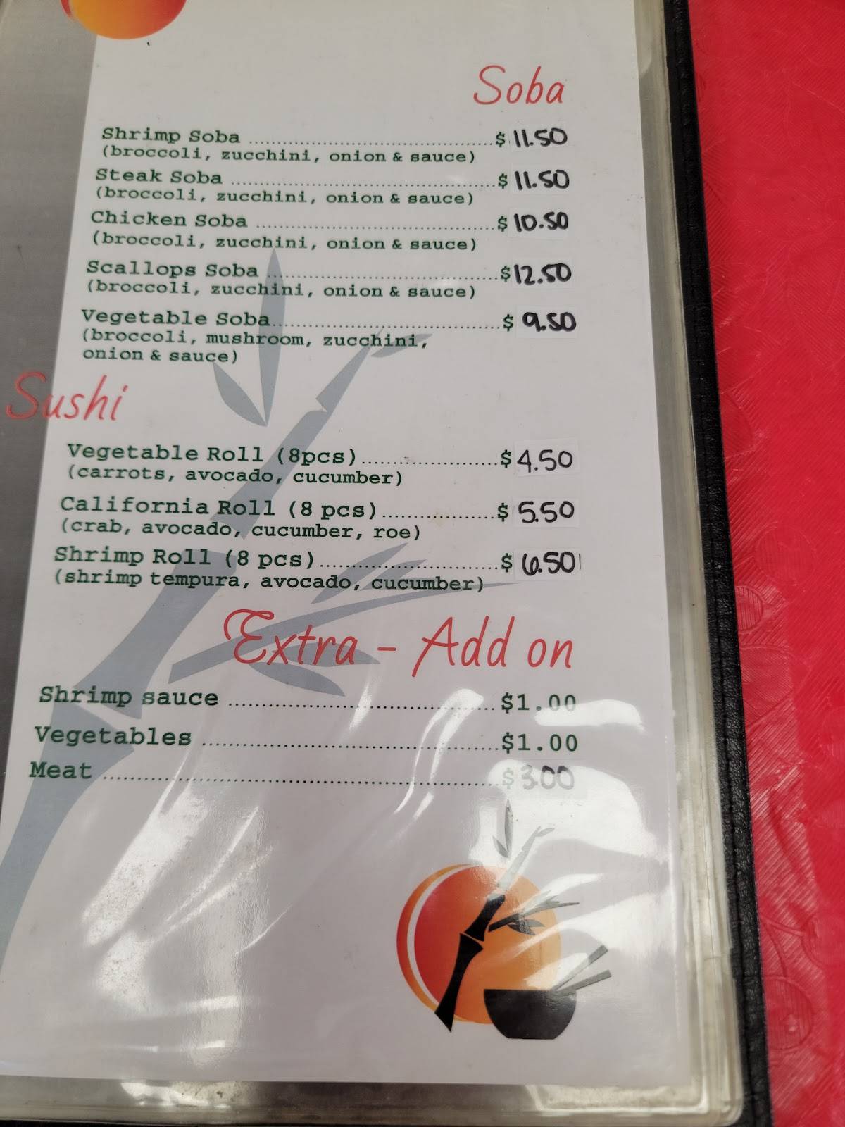 Menu at Yuki Express: Japanese Cuisine restaurant, Bainbridge, Frontage Rd