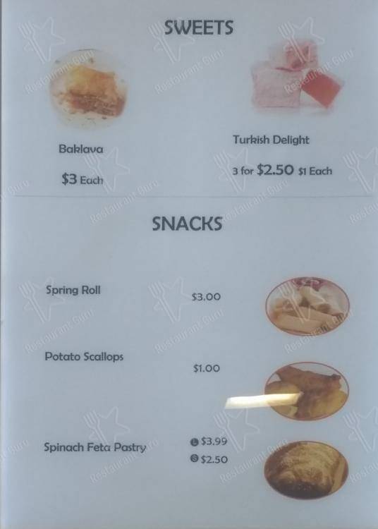 Menu at Yumm Kebab fast food, Strathpine