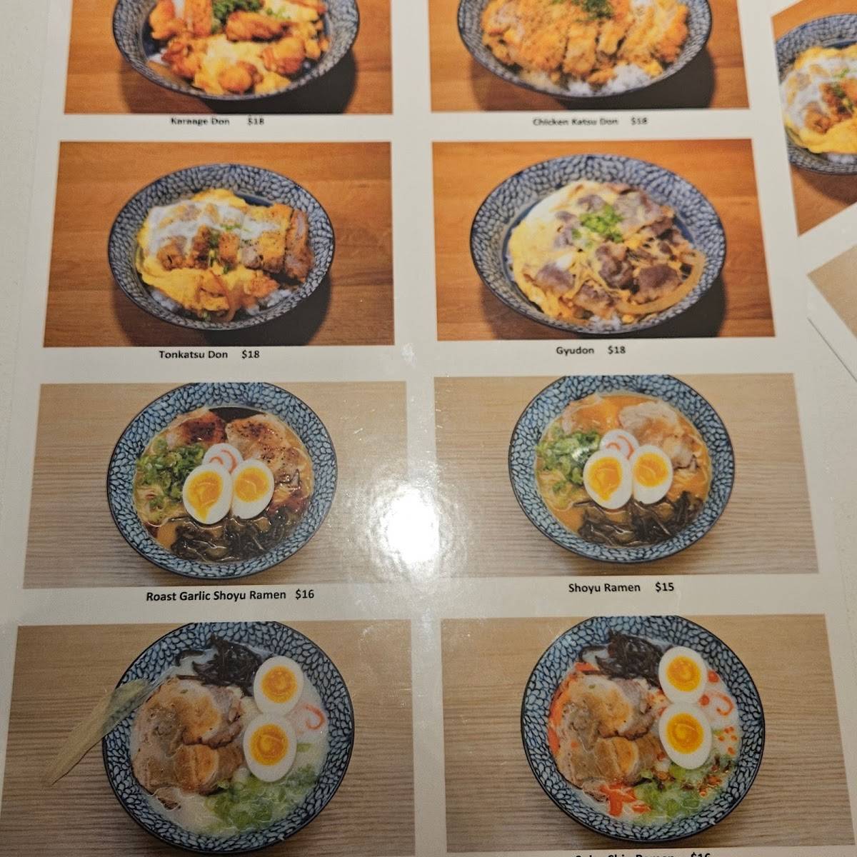 Menu au Zen Kyoto - Bay Adelaide Centre restaurant, Toronto