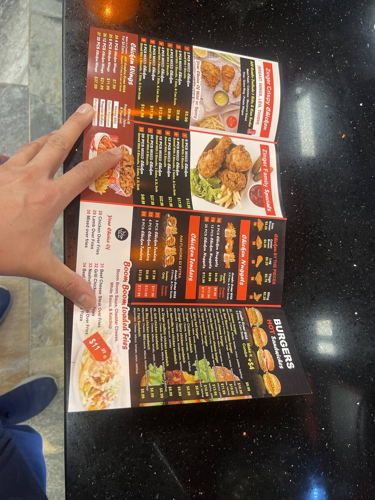 Menu at Zinger Halal Express restaurant, East Brunswick