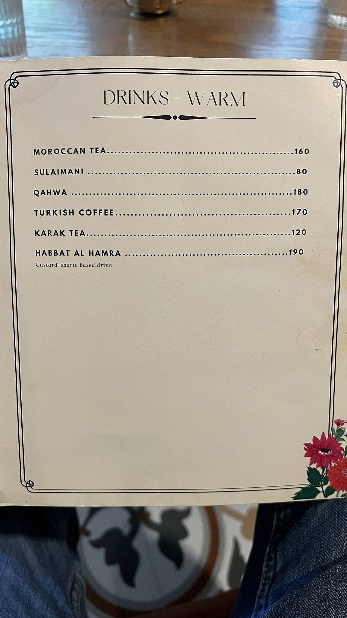Menu at Zubaan - Middle-Eastern Kitchen, Bengaluru
