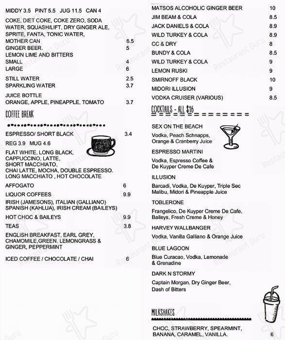 Menu at The 7th Ave Bar & Restaurant, Midland
