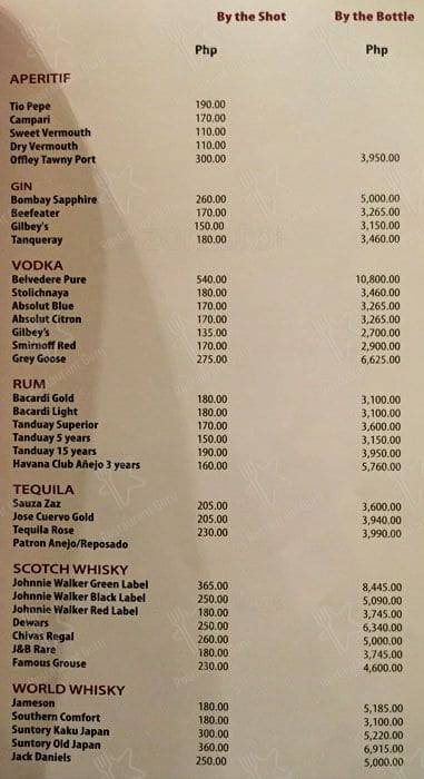 Menu at Tin Gow restaurant, Cebu City, 8WG3+5X5