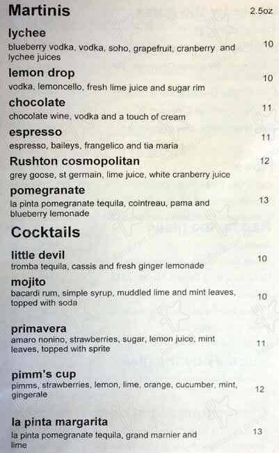 Menu at The Rushton pub & bar, Toronto