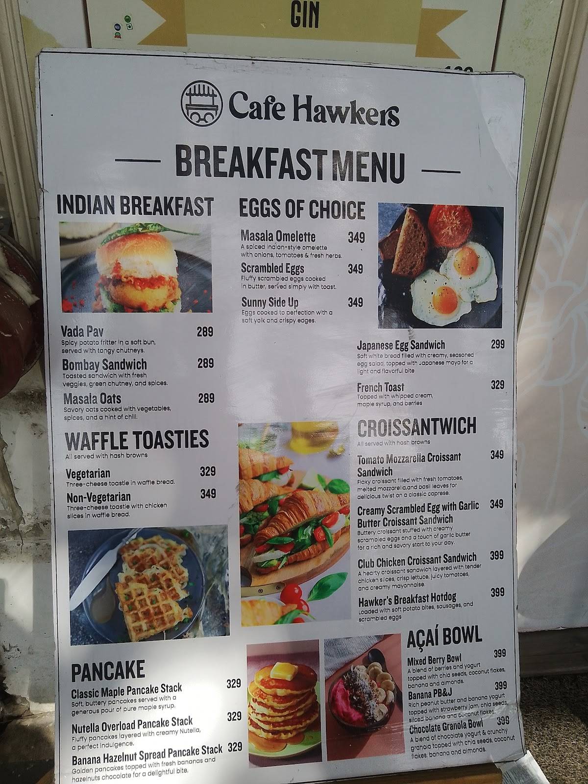 Menu at cafe hawkers, New Delhi, L22